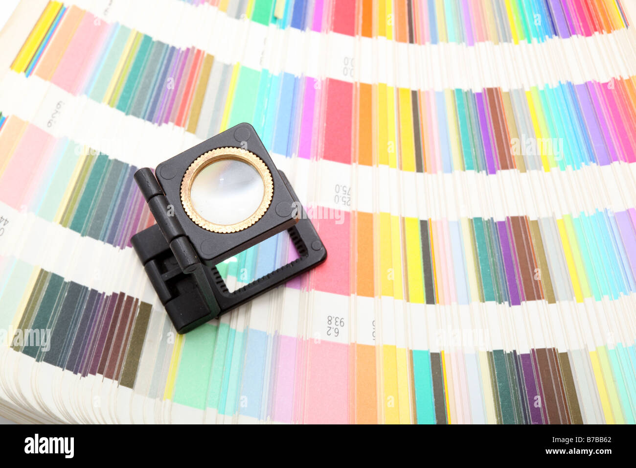 lithography and printing magnifaying glass color samples scale Stock ...