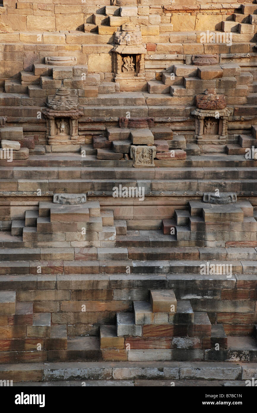 Detail of steps at Surya Kund water tank, Sun Temple, Modhera, Gujarat ...