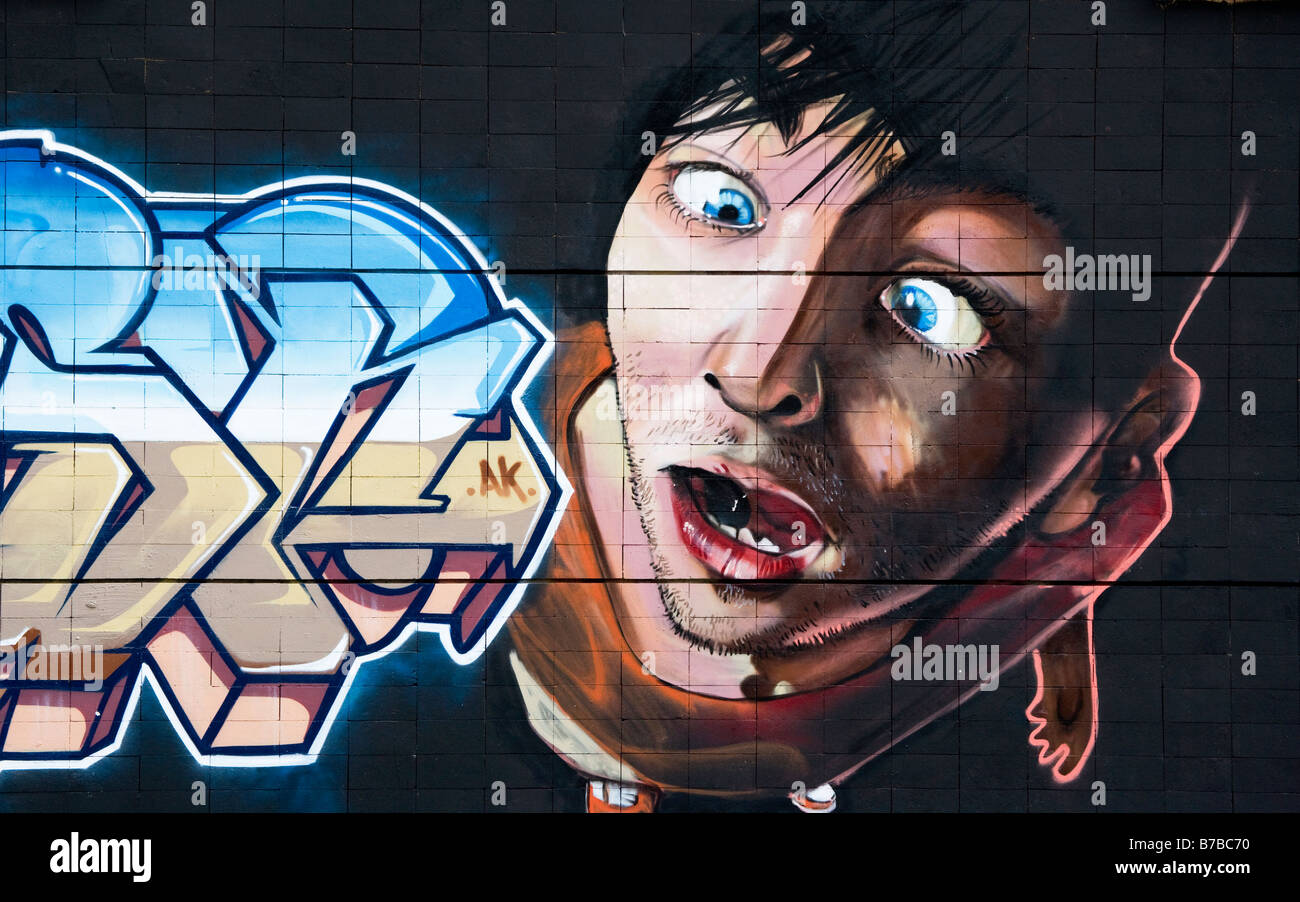 Graffiti wall art man male colourful colour picture urban art hi-res ...