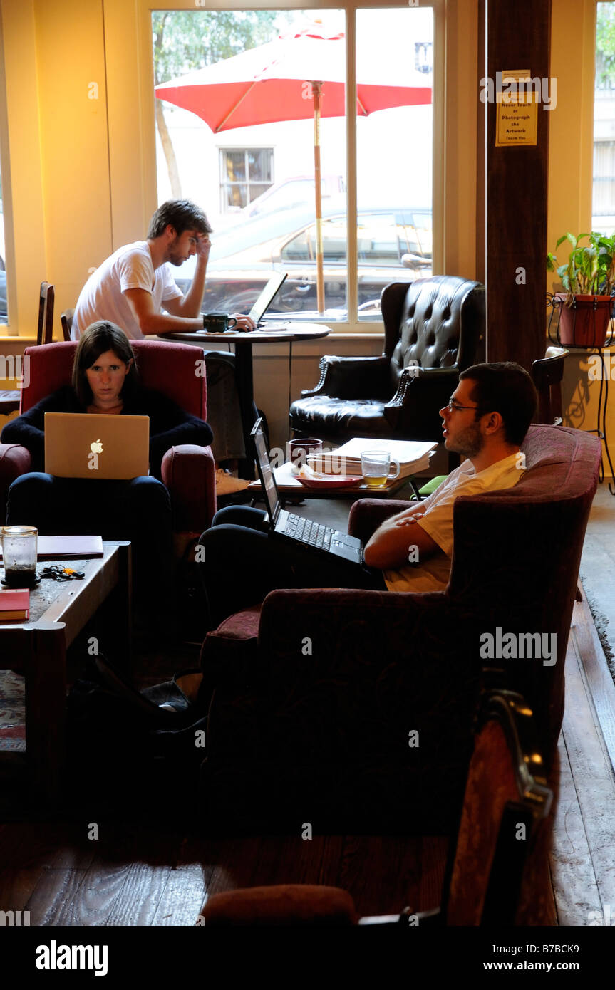 Internet cafe users Savannah Georgia USA Stock Photo - Alamy