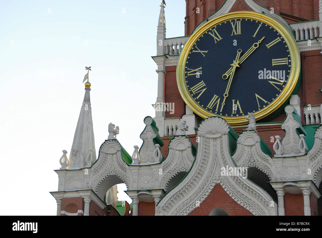 Clock of Spasskaya Tower Kremlin Moscow Russia Stock Photo - Alamy