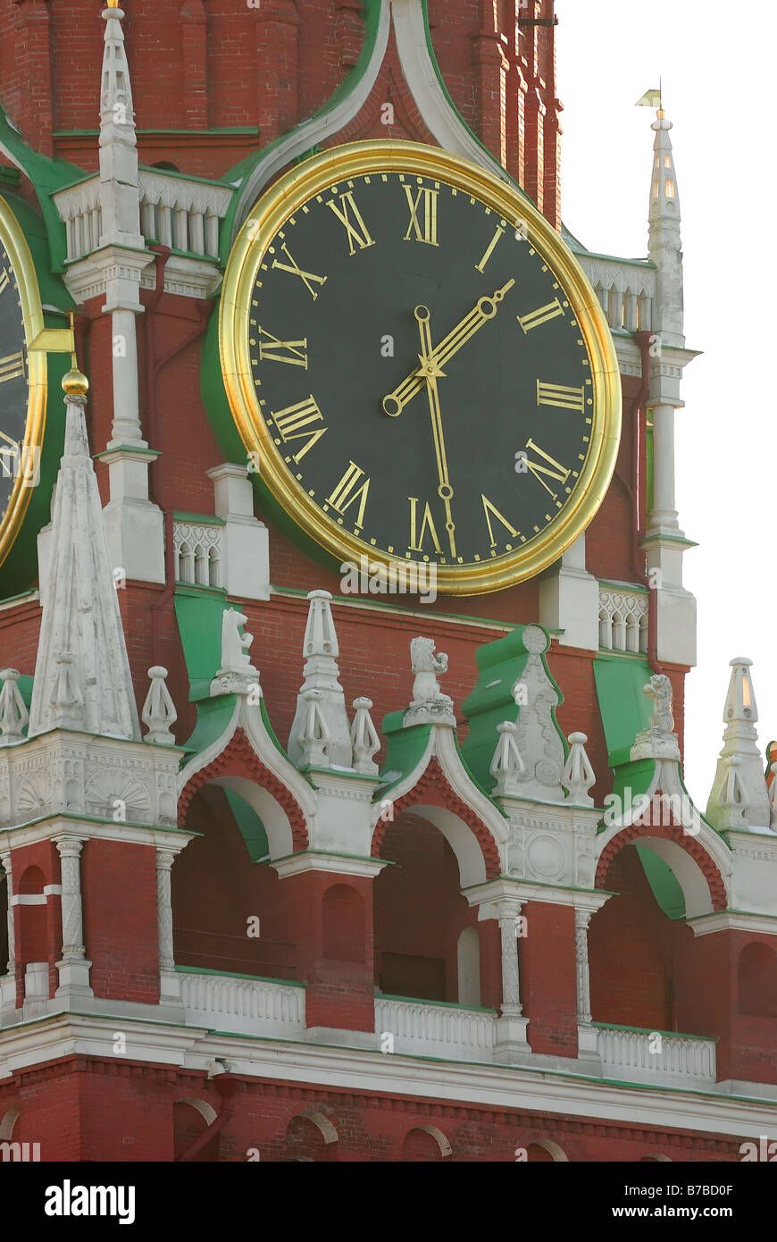 Clock of Spasskaya Tower Kremlin Moscow Russia Stock Photo - Alamy