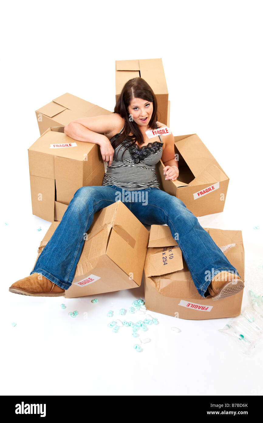 Smashed cardboard boxes hi-res stock photography and images - Alamy