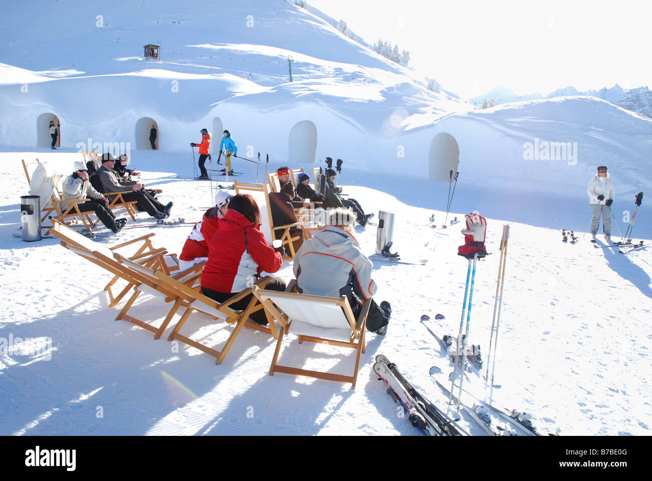 The White Lounge cafe Ahorn mountains Mayrhofen Austria Stock Photo - Alamy