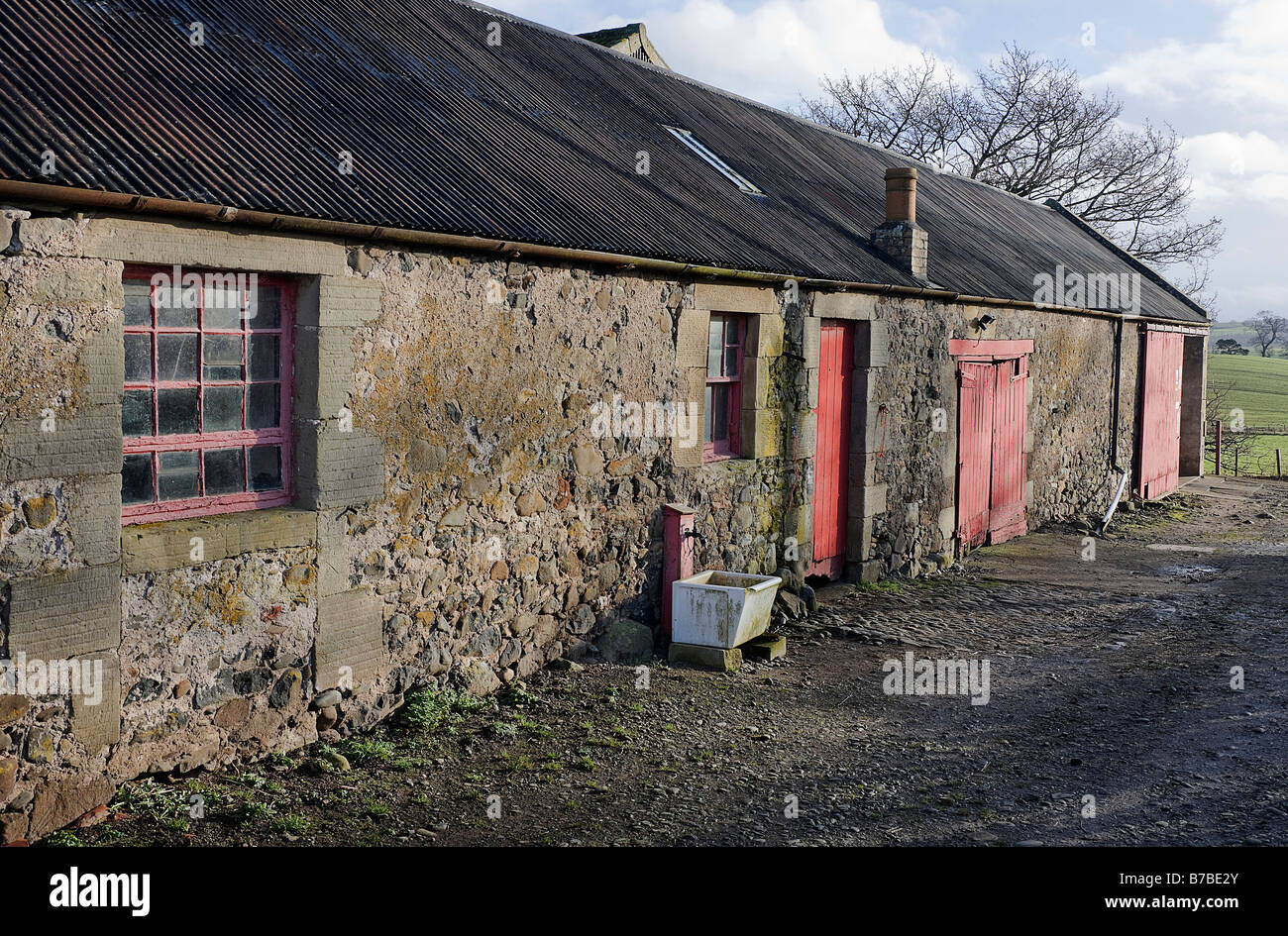 Old farm cottages built about 1855. The borders. Scotland Stock Photo ...