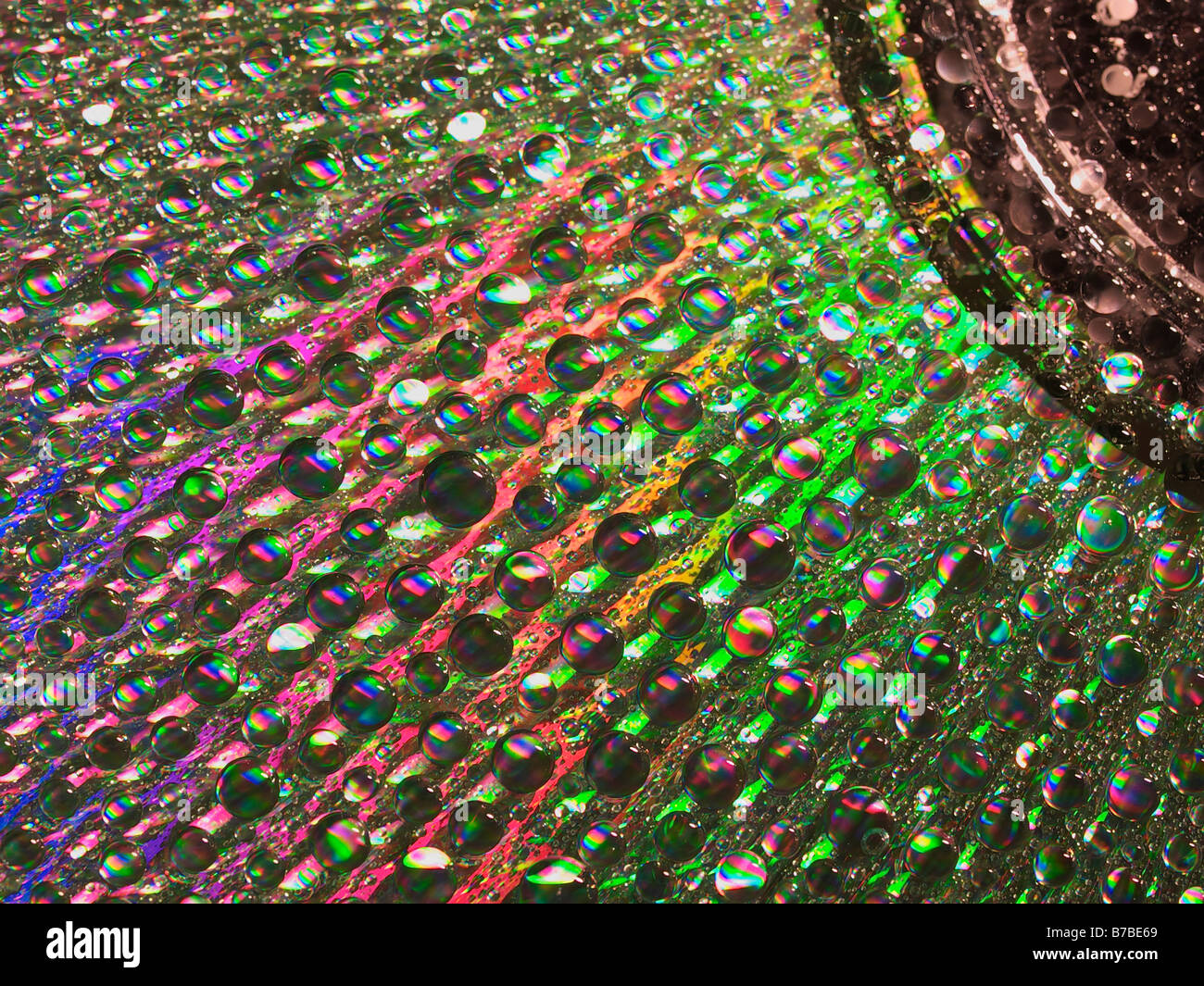 Abstract photo of water on a surface providing a prism effect Stock ...