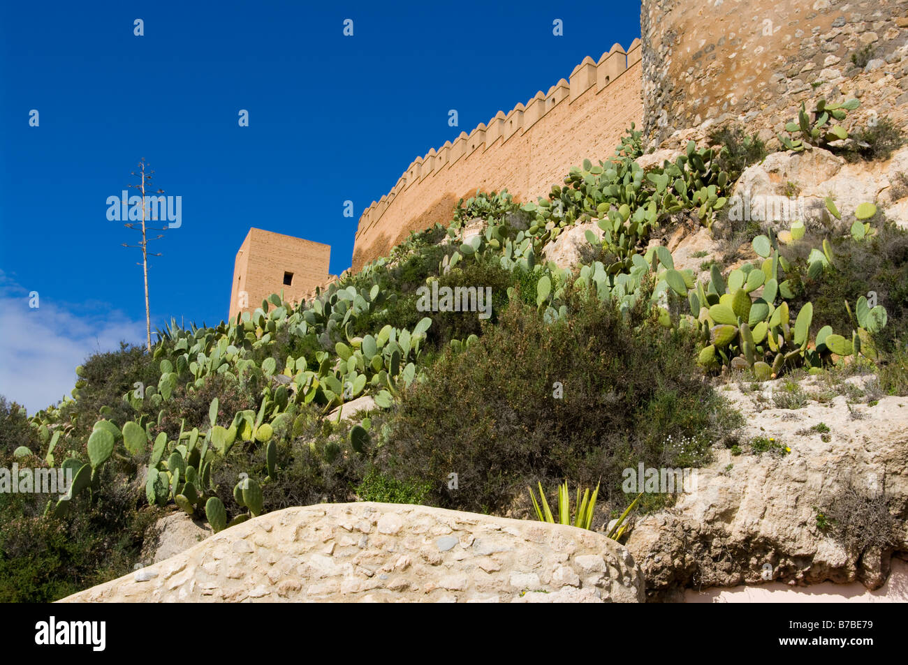 Outside Walls of La Conjunto Monumental De La Alcazaba Almeria Castle ...