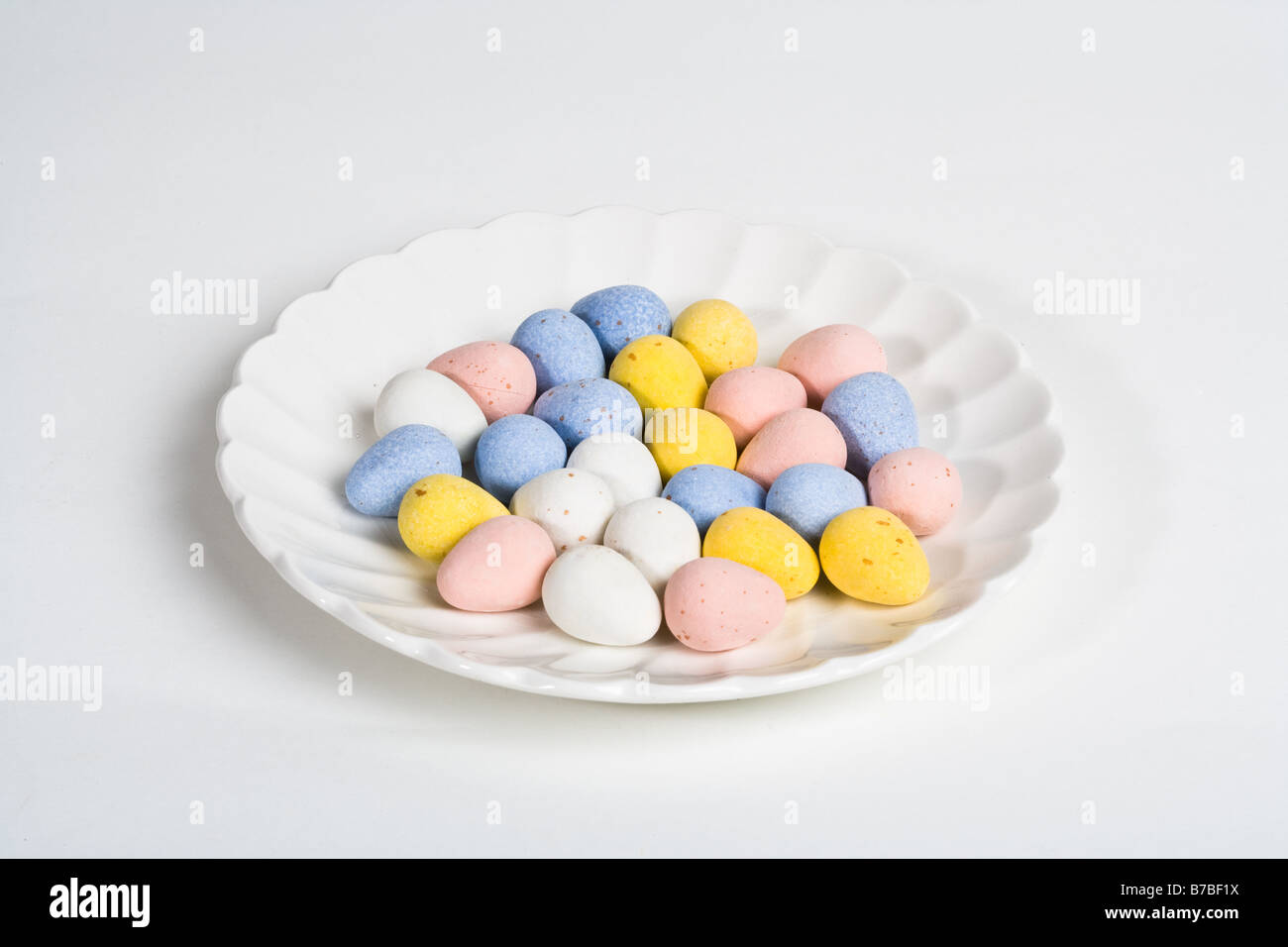 Easter egg candy on a plate Stock Photo - Alamy