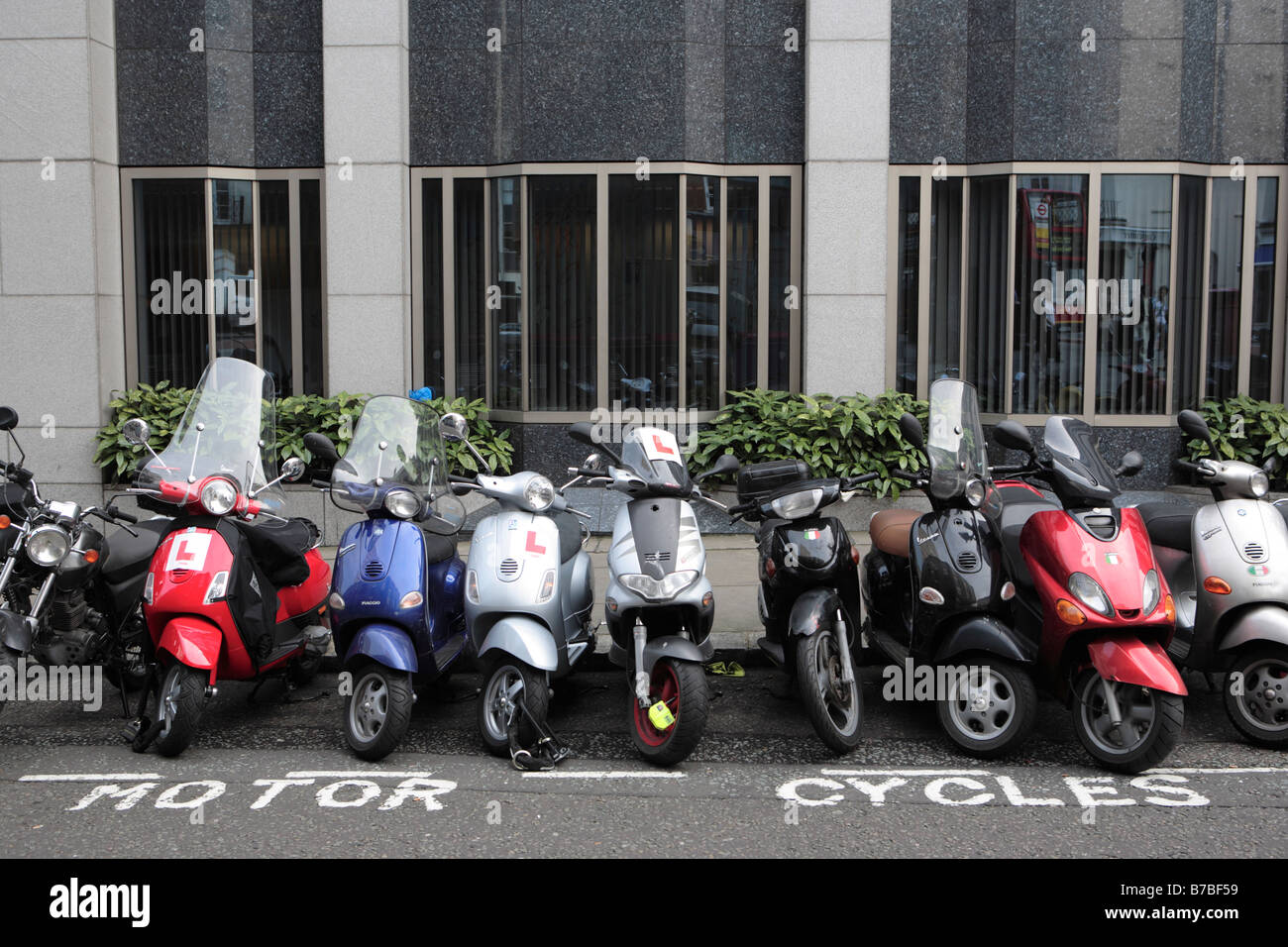 Row of Motorbikes Stock Photo - Alamy