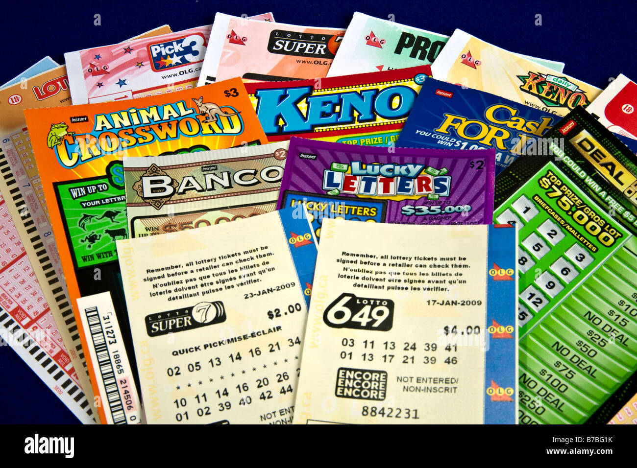 Fortune in The winning Hand Lottery Tickets as sold in Canada Stock ...