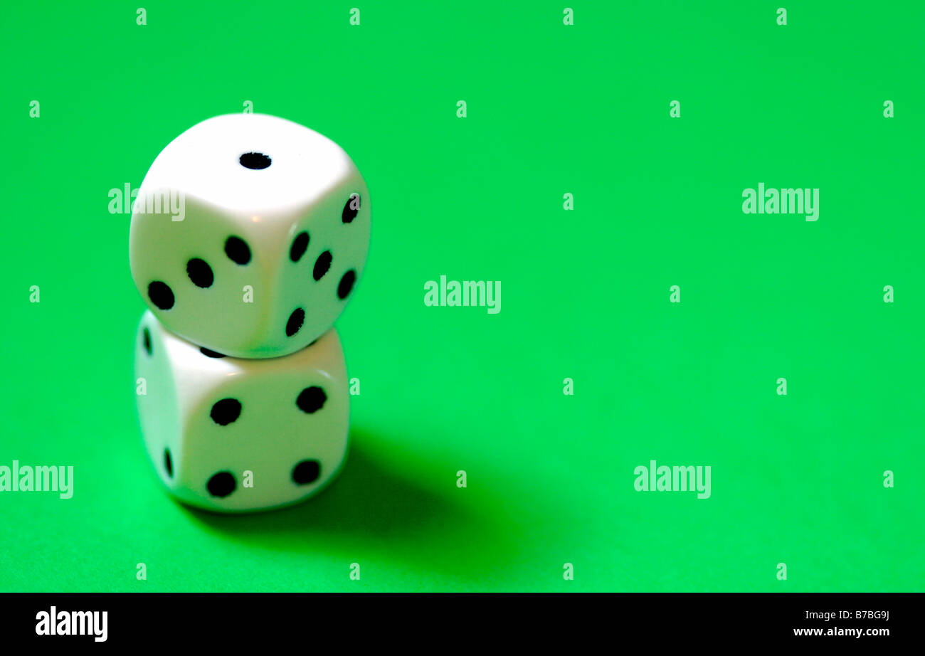 Two dice stacked close up Stock Photo - Alamy