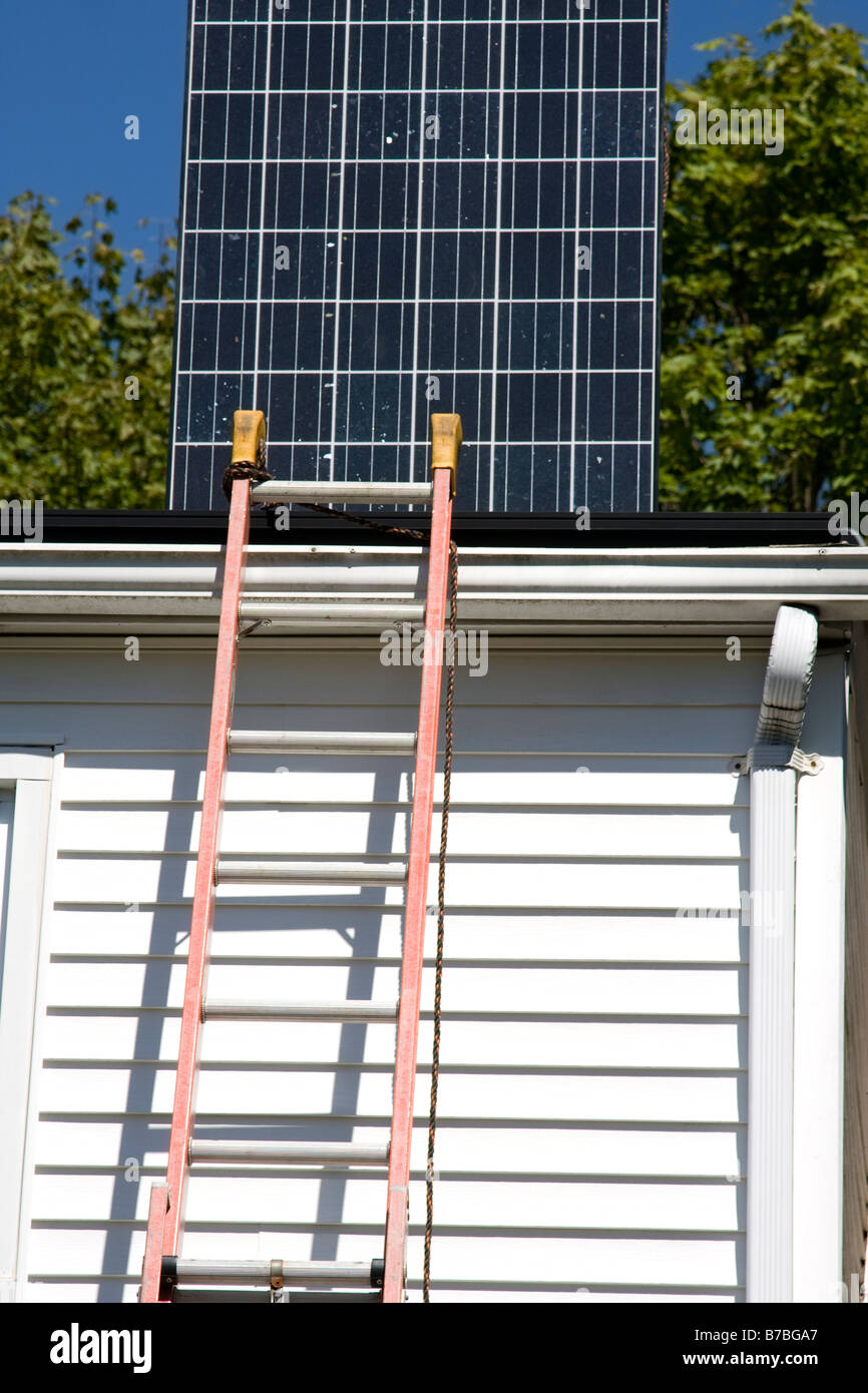 Photovoltaic Solar Panel Installation on House Stock Photo - Alamy