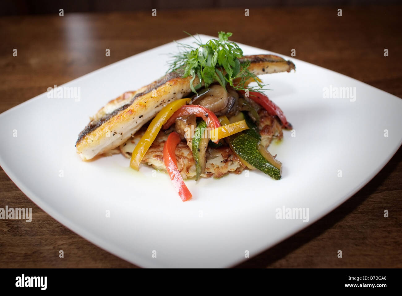 Fish meal in restaurant Stock Photo - Alamy