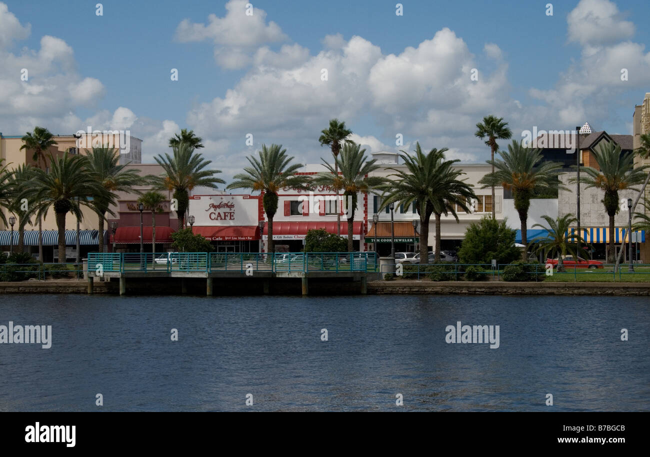 View of Beach street located in historic downtown area of Daytona Beach ...