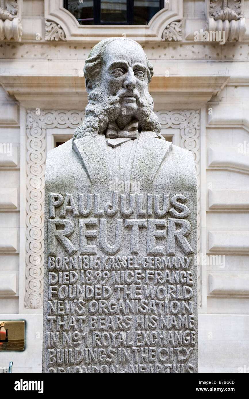 Statue of Paul Julius Reuter London England Stock Photo - Alamy