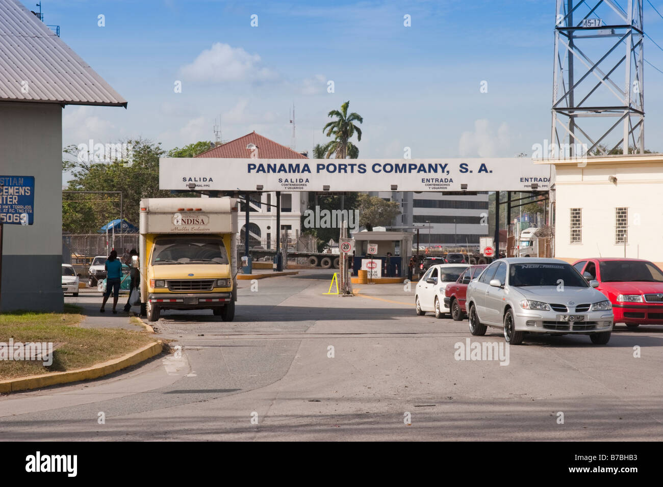 Panama Ports Company main gate. Balboa, Panama City, Republic of Panama ...