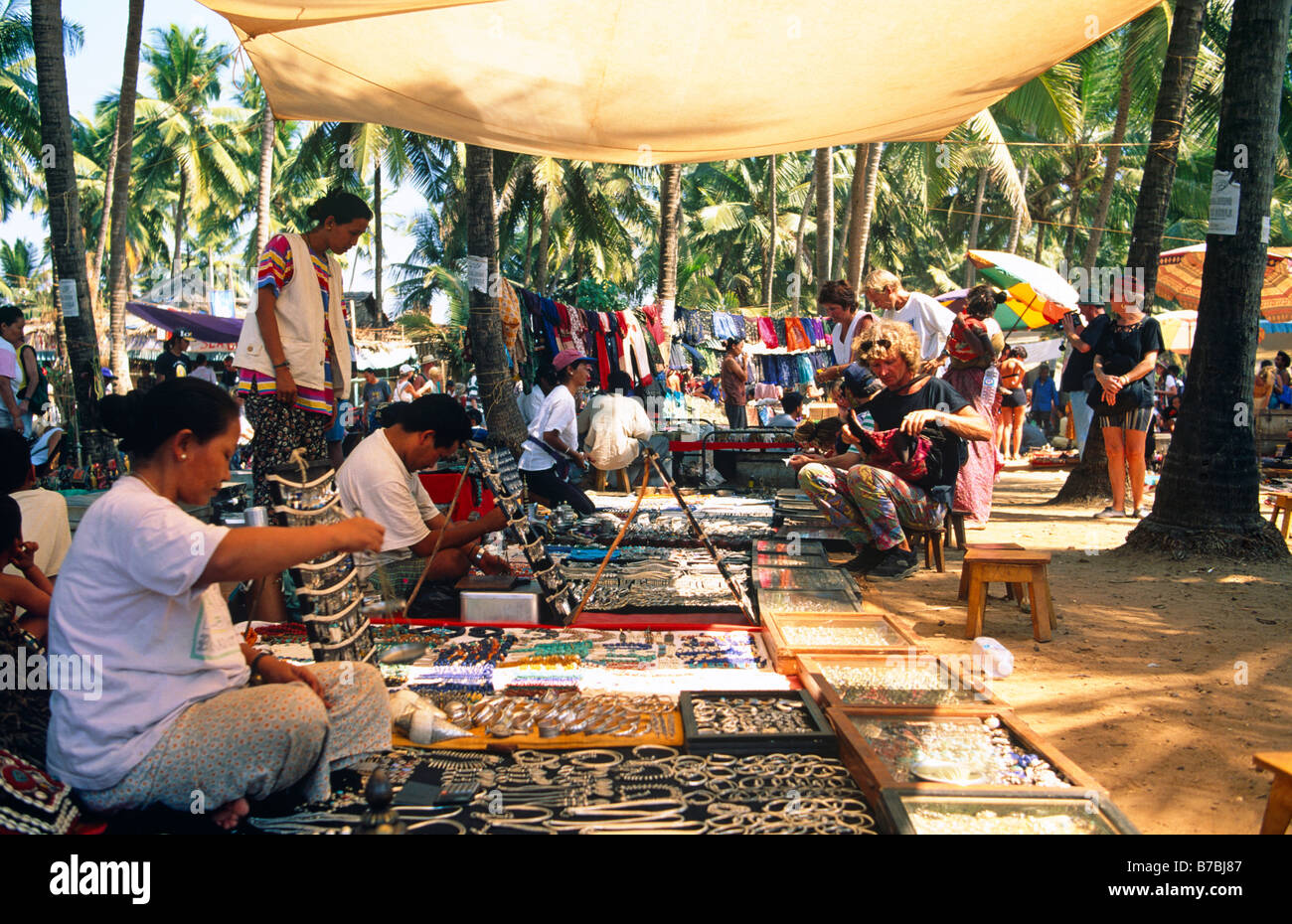 Anjuna hippie market goa hi-res stock photography and images - Alamy