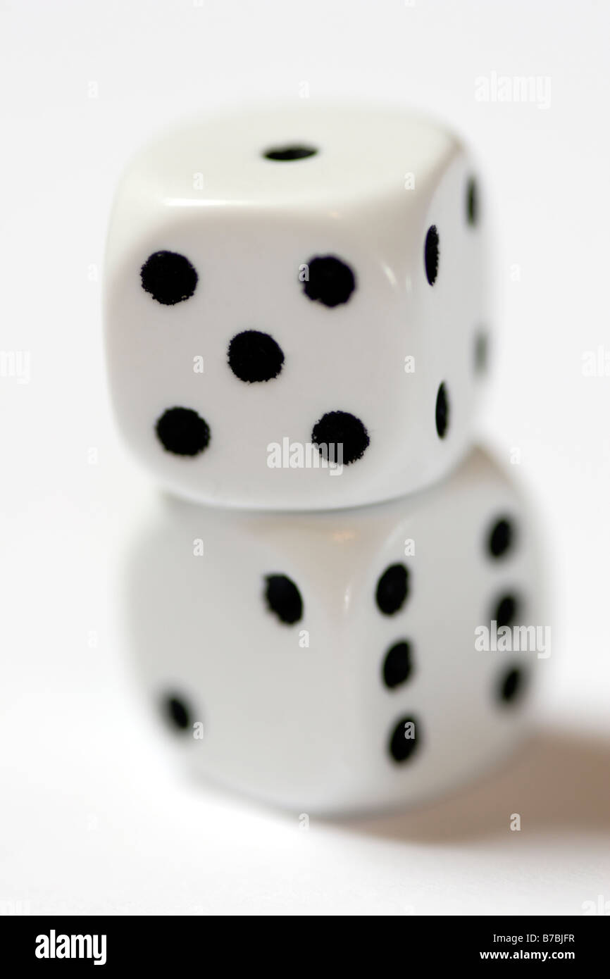 Two dice stacked close up Stock Photo - Alamy