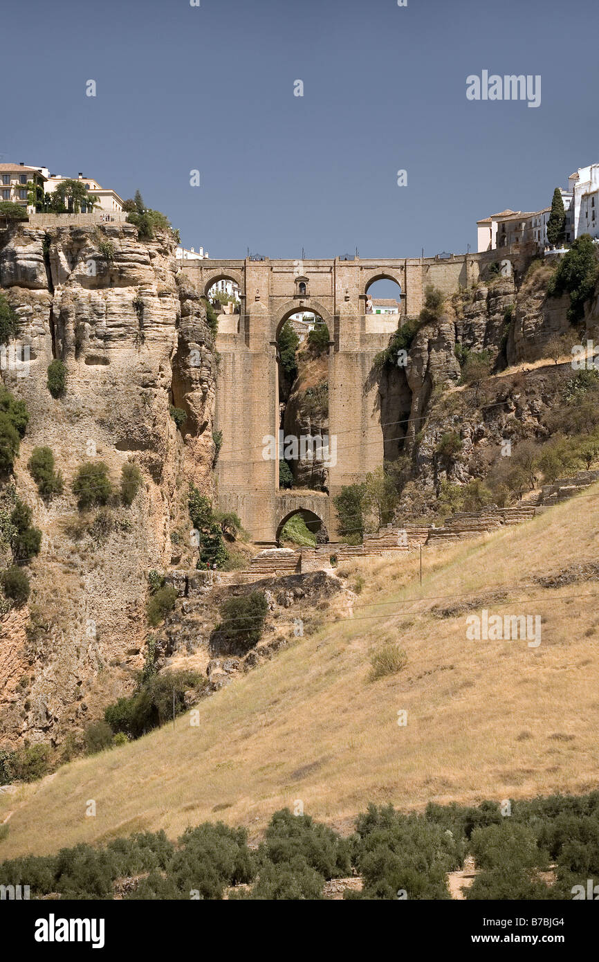 puente nueva the bridge at ronda viewed from the gorge below andalucia ...