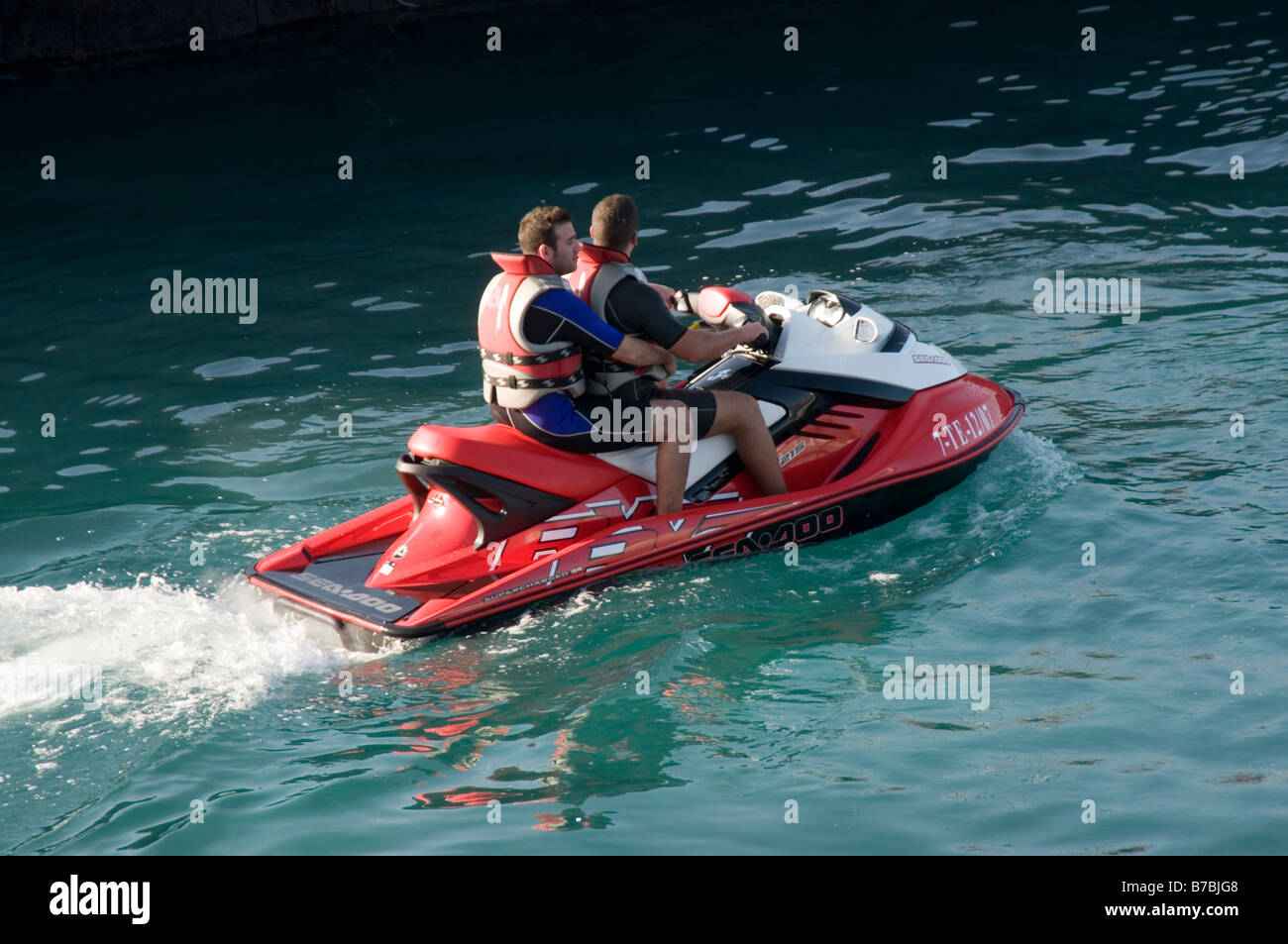 jet ski jetski boat life jacket water sport watersport craft Stock ...