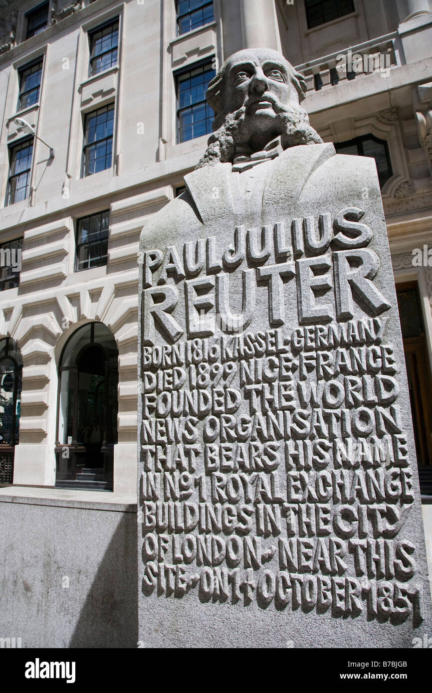 Statue of Paul Julius Reuter London England Stock Photo - Alamy