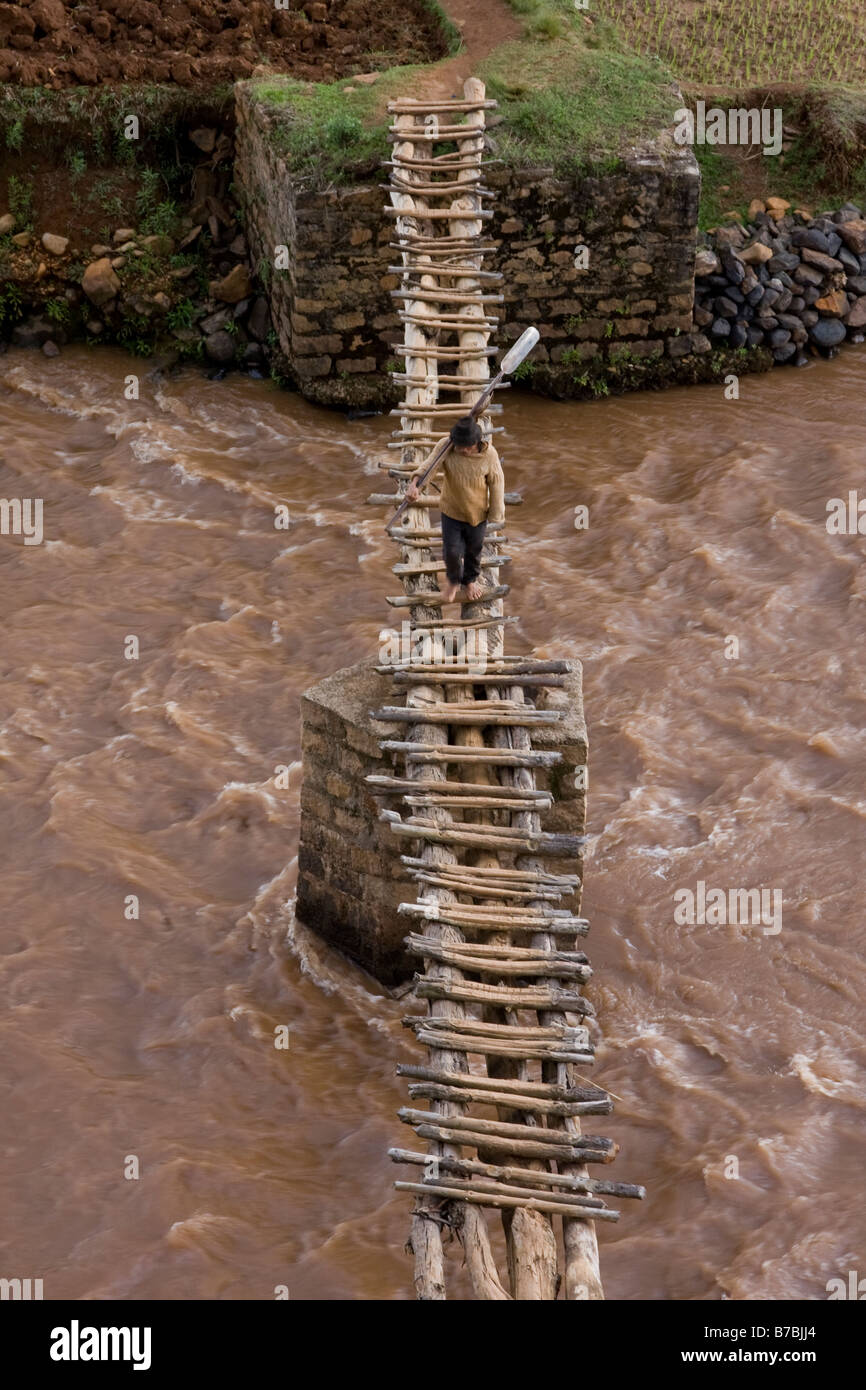 Wooden bridge Madagascar Stock Photo - Alamy