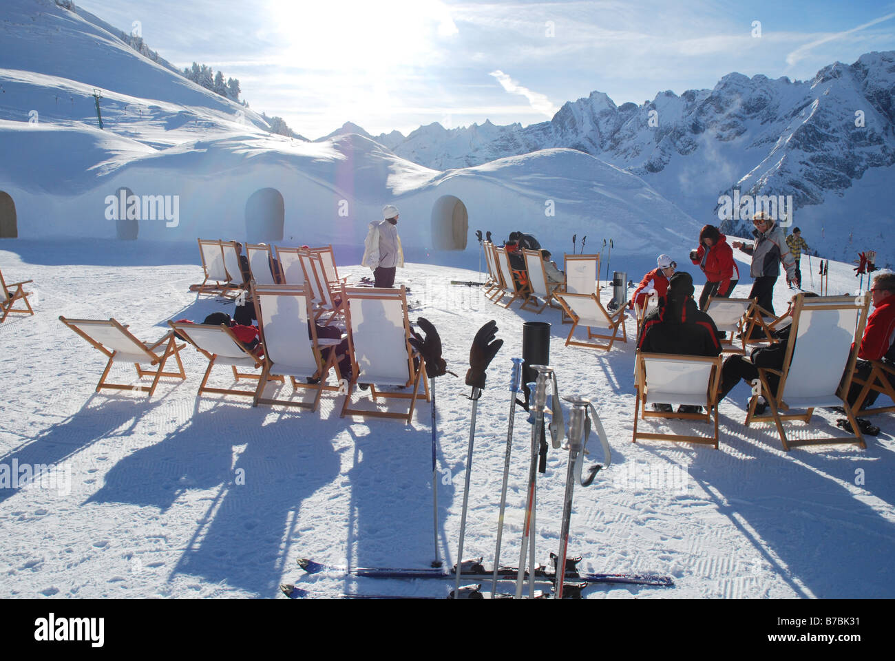 The White Lounge cafe bar Ahorn mountains Mayrhofen Austria Stock Photo ...