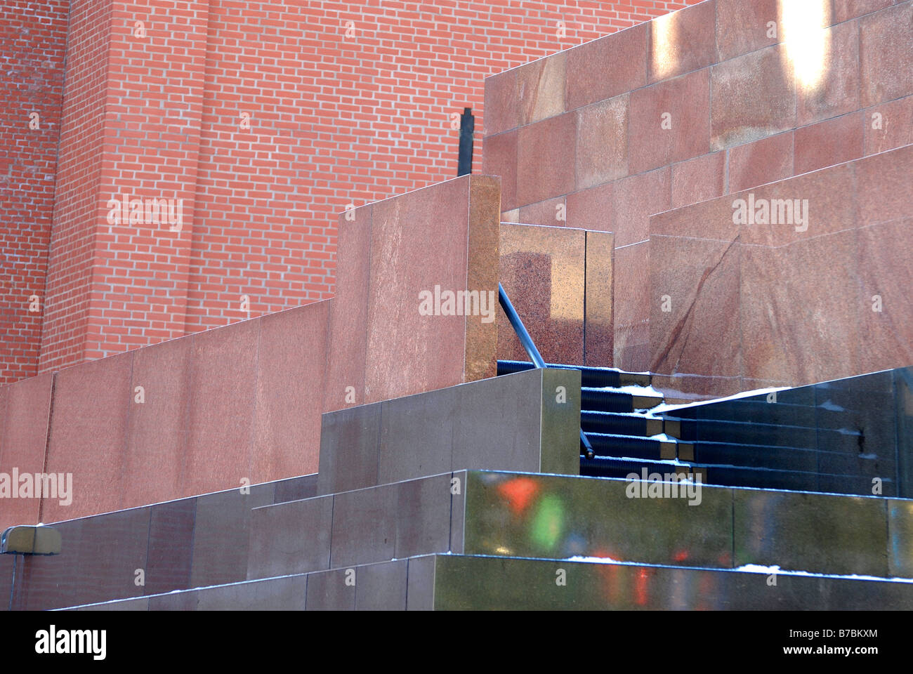Stairs of the Lenin tomb mausoleum Red Square Kremlin Moscow Russia ...