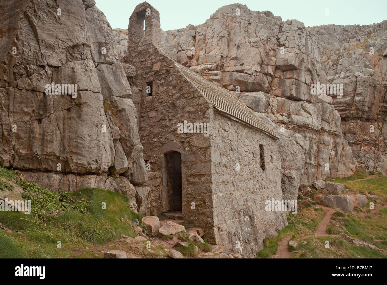 Ruined Church Built Into The Cliff Stock Photo - Alamy