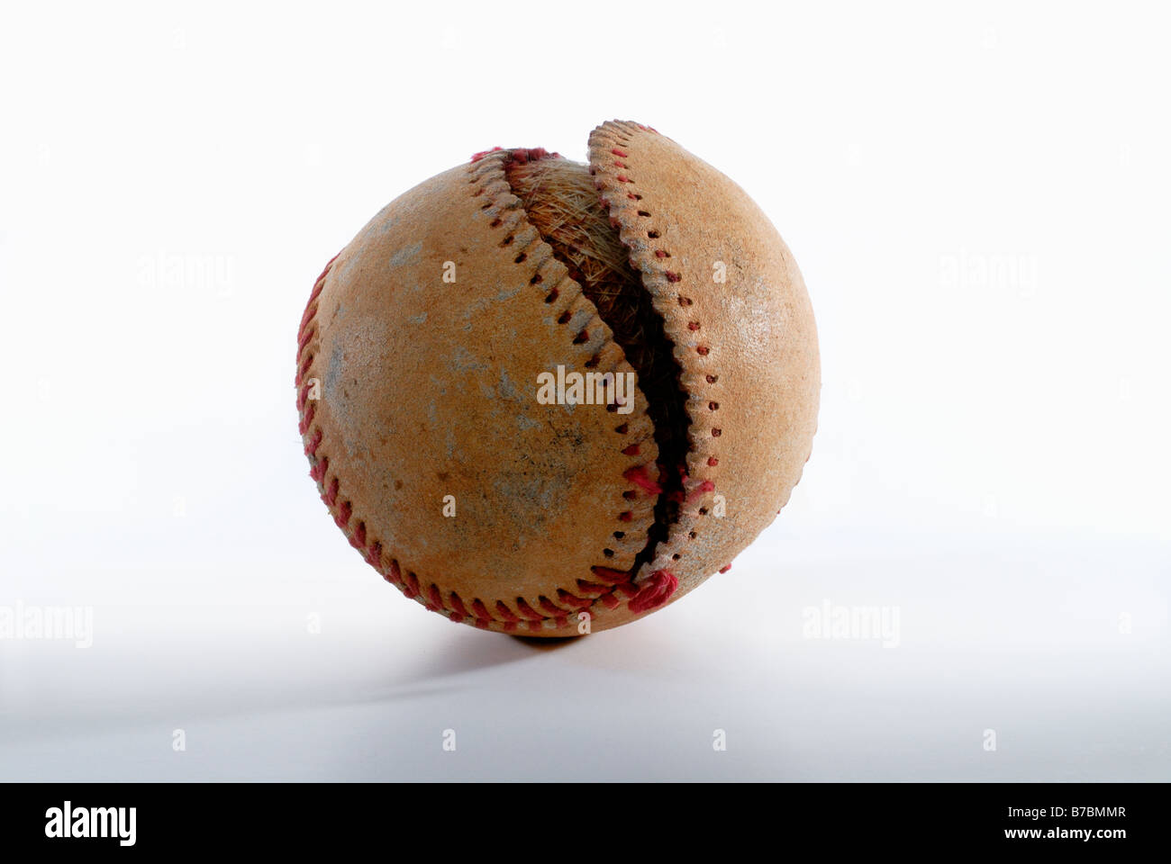 Old worn out baseball Stock Photo - Alamy