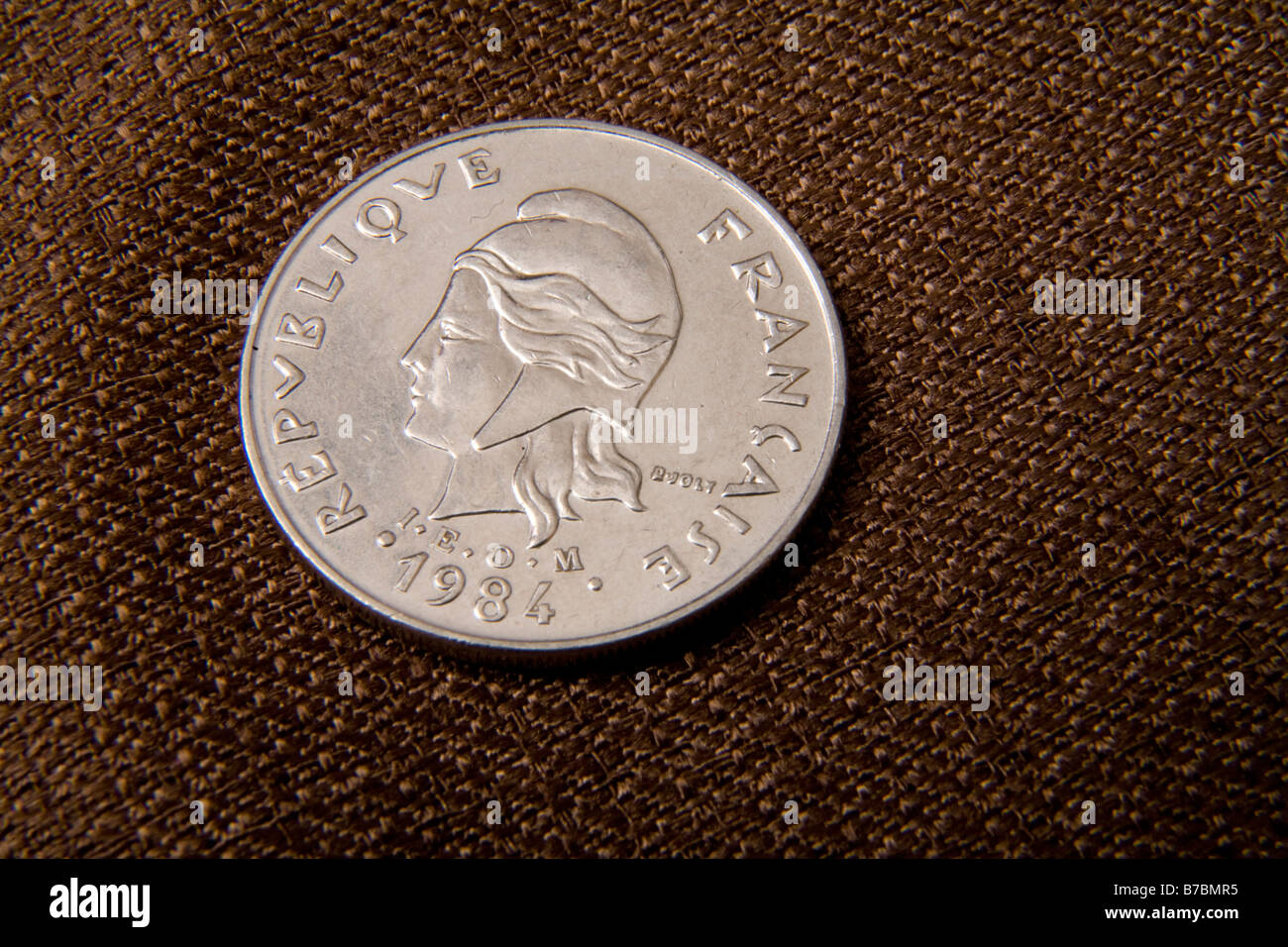 20 French Polynesian Franc coin used in Tahiti in 2008 economy bank ...