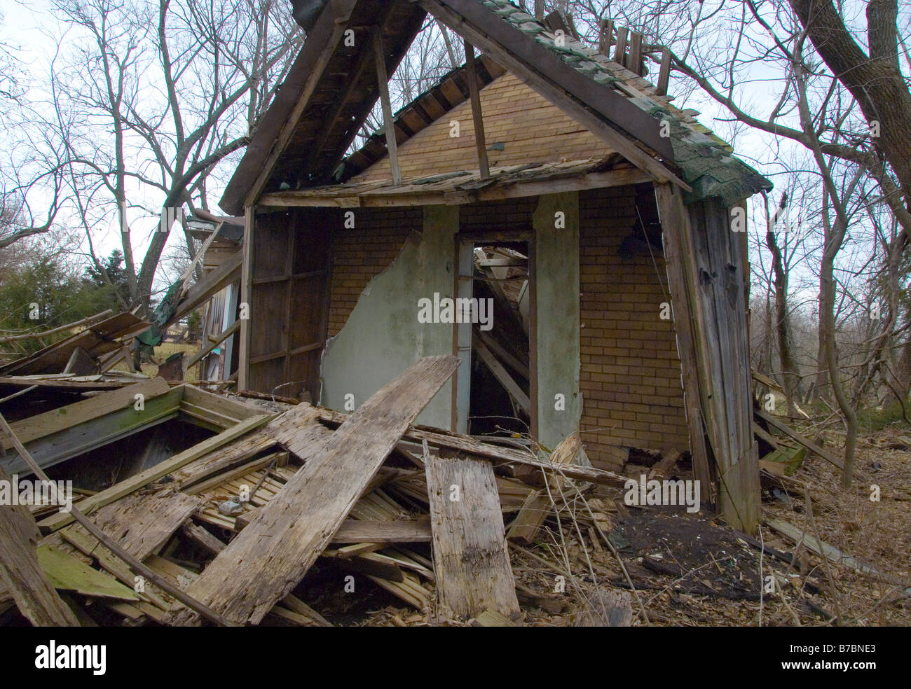 A collapsed and abandoned farmhouse in Kansas Stock Photo - Alamy