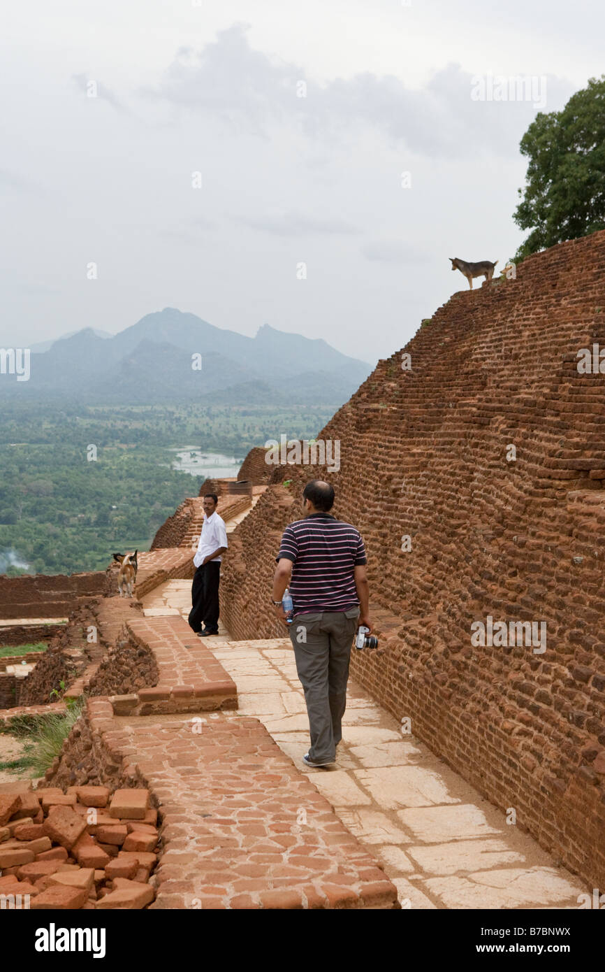 People walking around the top of Sigiriya (Lion's rock) in Matale ...
