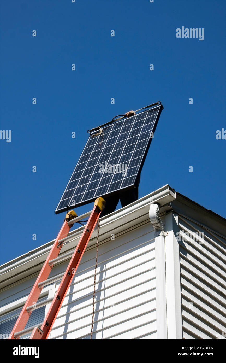 Solar panels roof ladder hi-res stock photography and images - Alamy