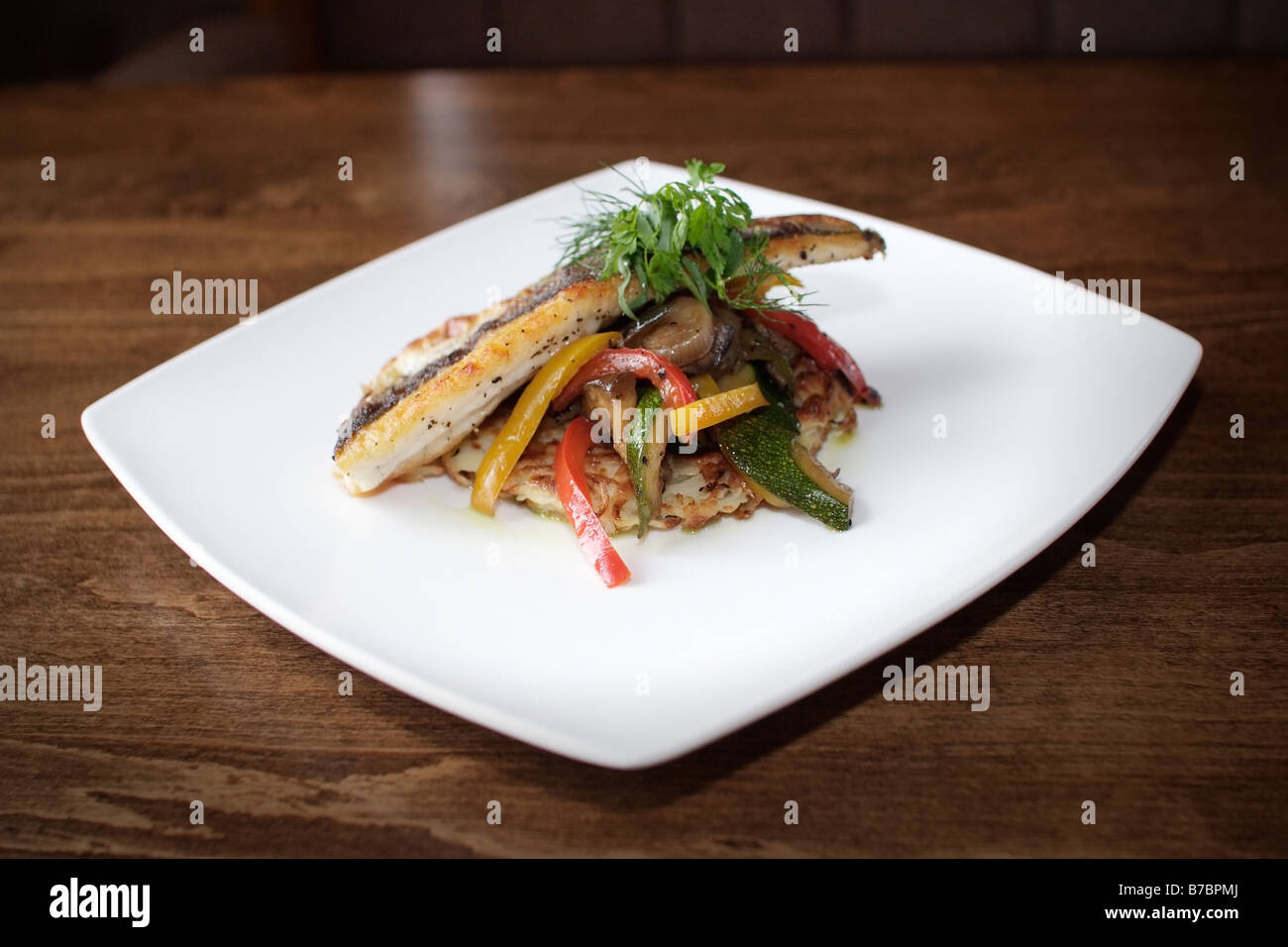 fish meal in restaurant Stock Photo - Alamy