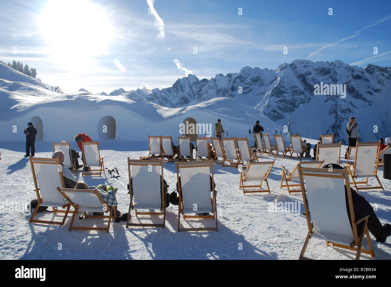 The White Lounge cafe bar Ahorn mountains Mayrhofen Austria Stock Photo ...