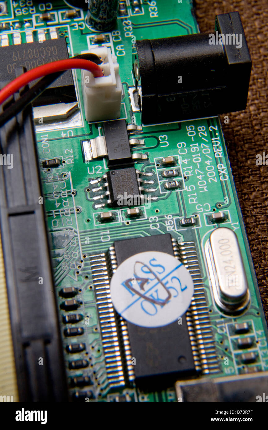 Printed circuit board from TV remote control Stock Photo - Alamy