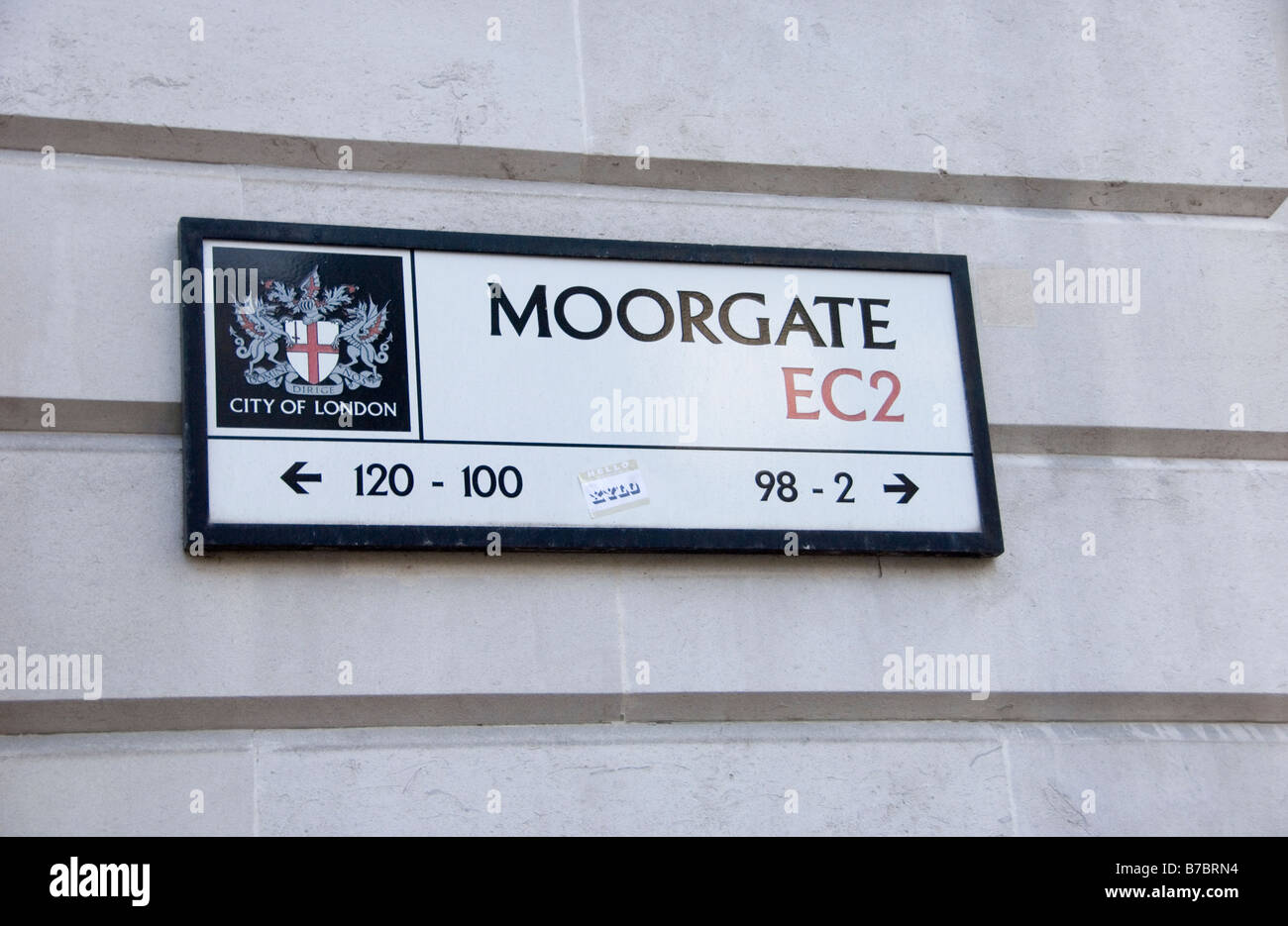 Moorgate Street Name Sign Stock Photo - Alamy