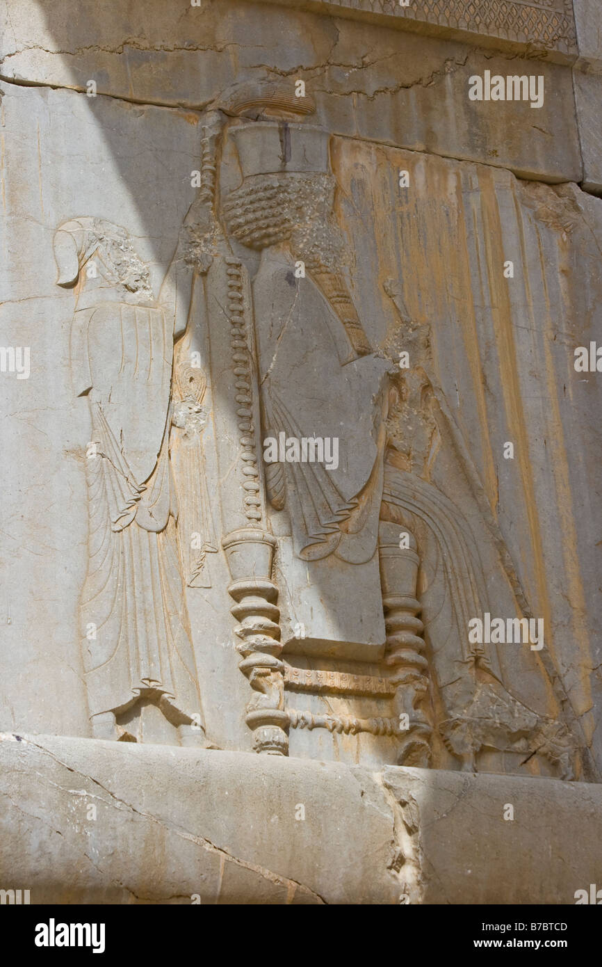 Relief of Xerxes at Achaemonid Persian Ruins of Persepolis near Shiraz ...