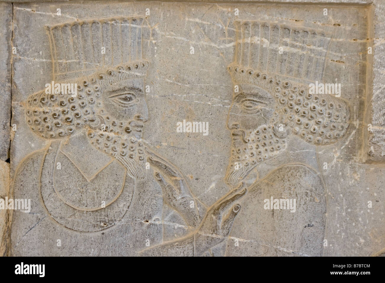 Reliefs at Achaemonid Persian Ruins of Persepolis near Shiraz Iran ...