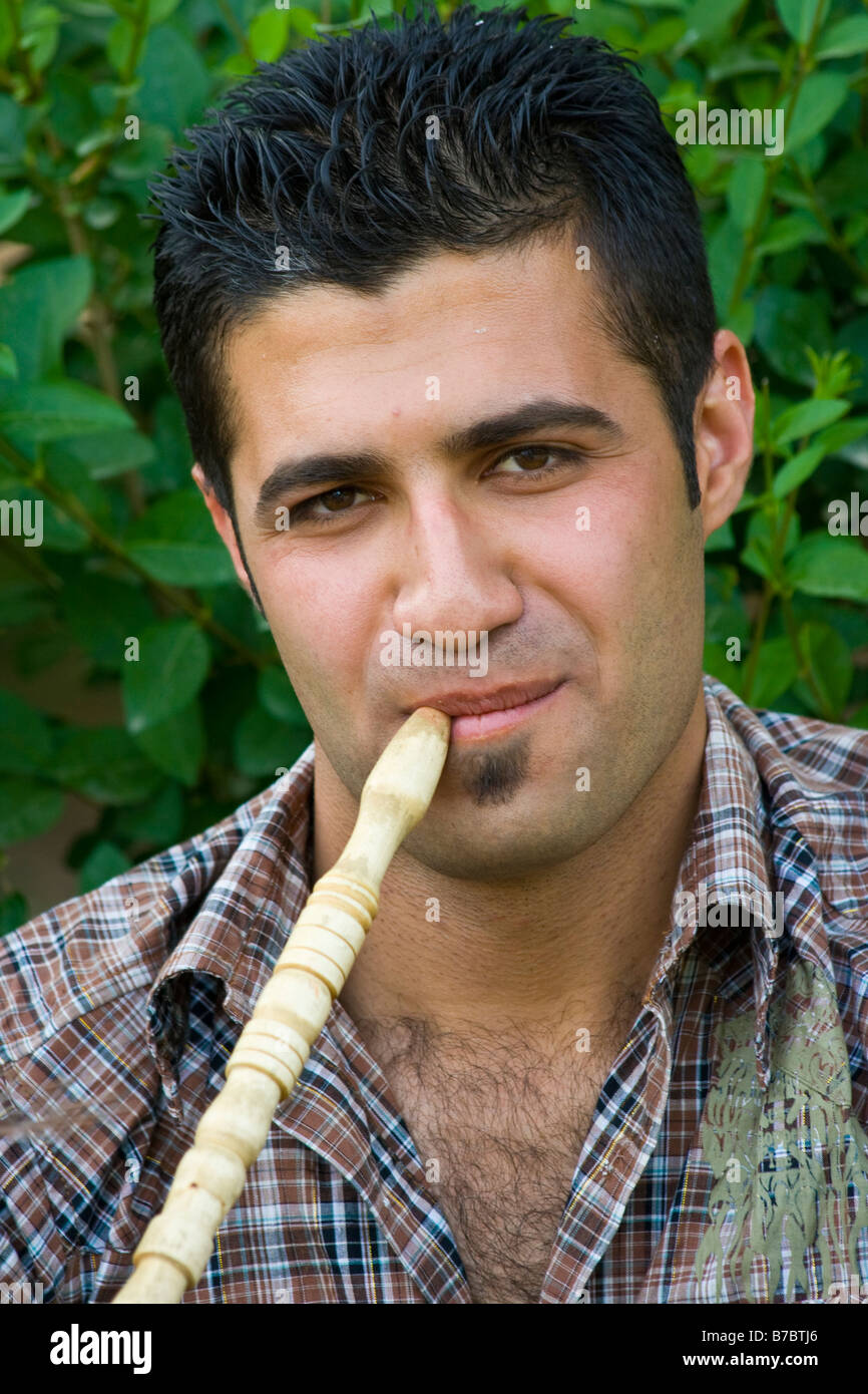 Young Iranian Man Smoking a Nargile in Shiraz Iran Stock Photo - Alamy