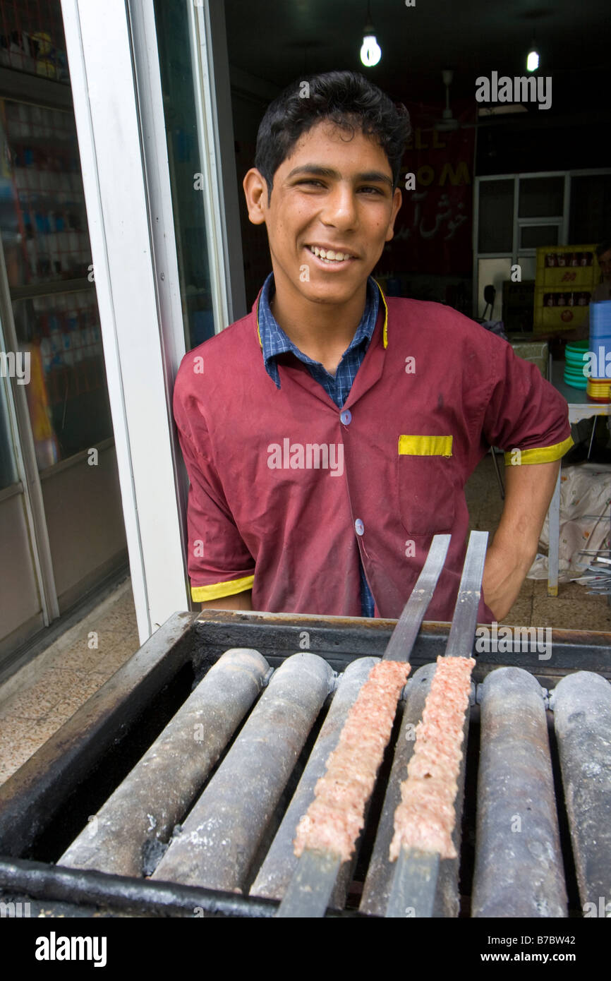 Kubideh Kebab Iranian Food Being Cooked at a Restaurant in Kerman Iran ...