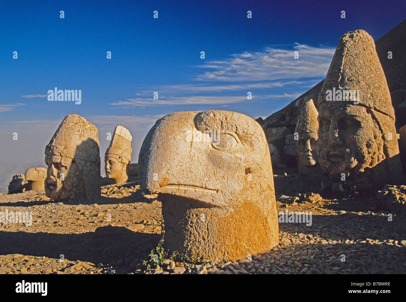 Nemrut Dagi (Mount Nimrod) heads of stone gods on west terrace Stock ...