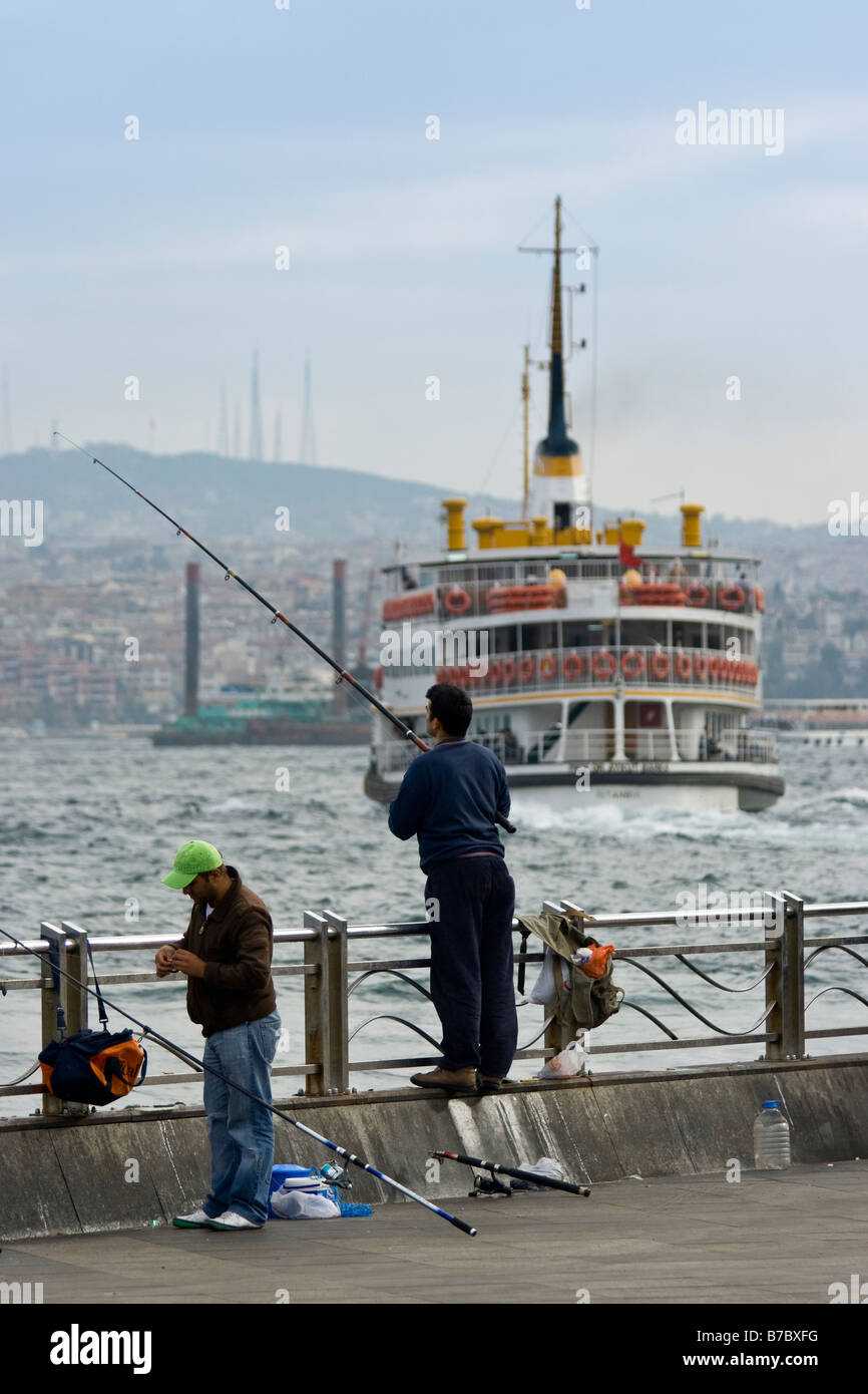 Fishing in the Golden Horn in Istanbul Turkey Stock Photo - Alamy