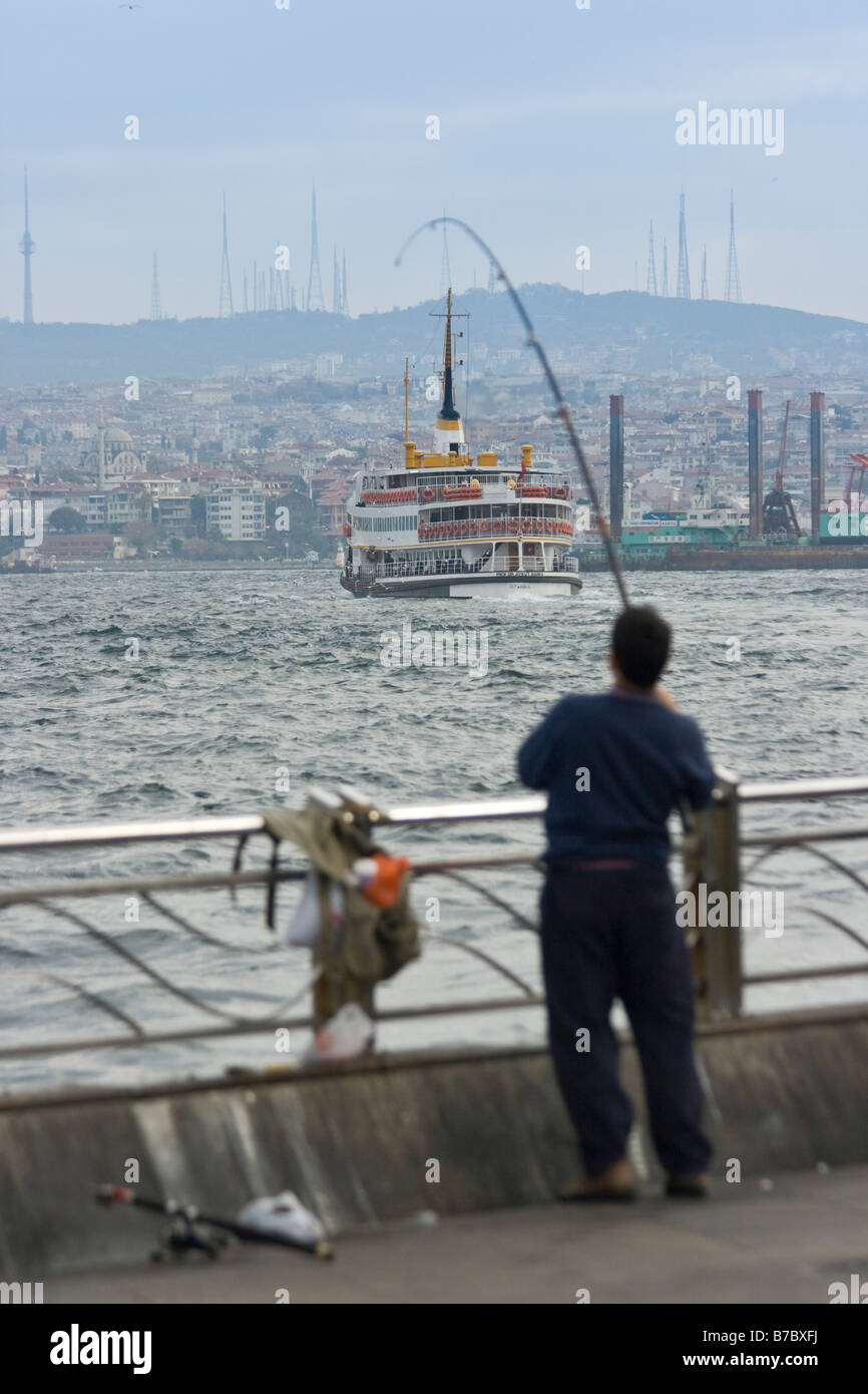 Fishing in the Golden Horn in Istanbul Turkey Stock Photo - Alamy
