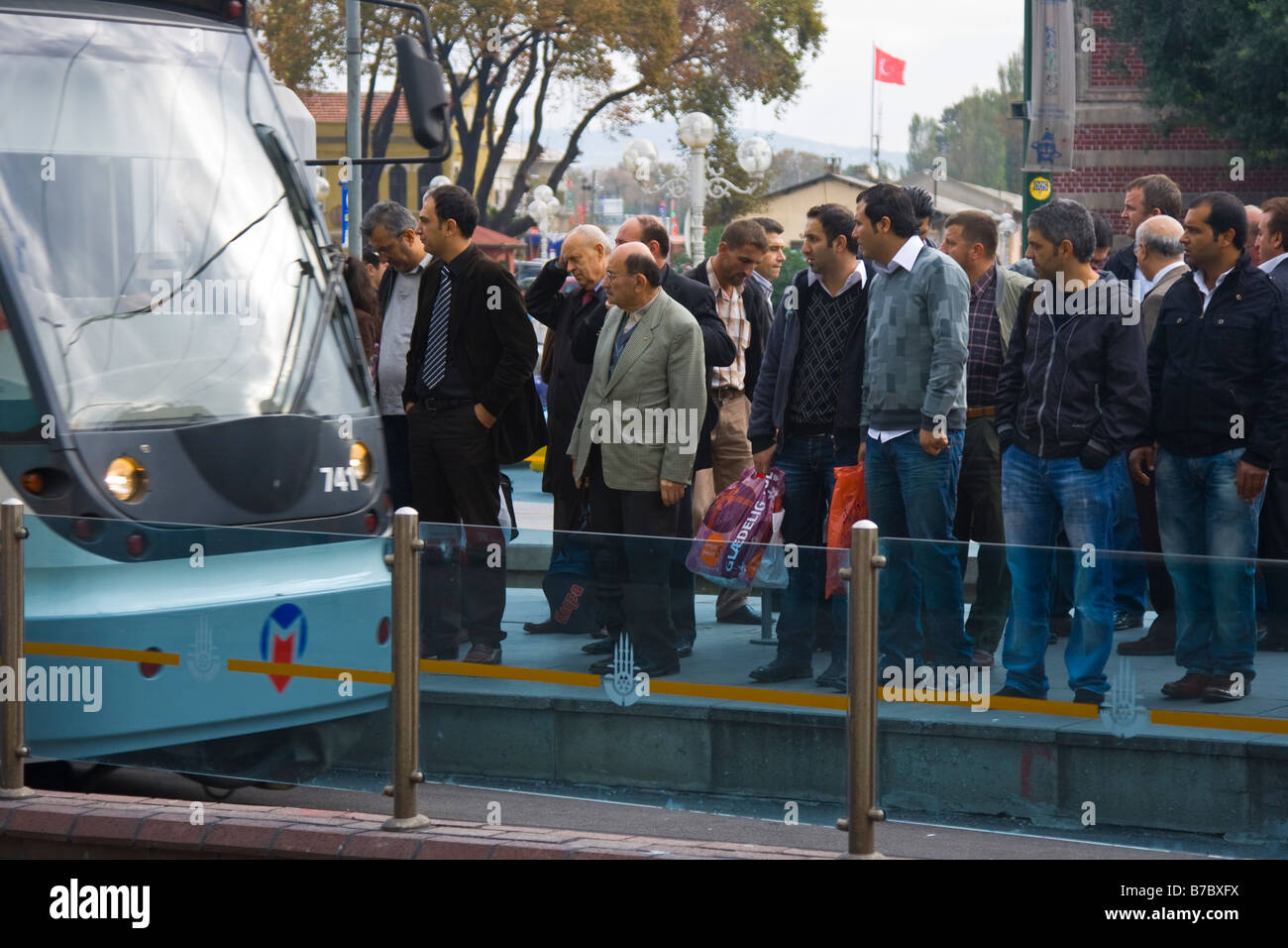 Waiting on the Platform as the Metro Approaches in Istanbul Turkey ...