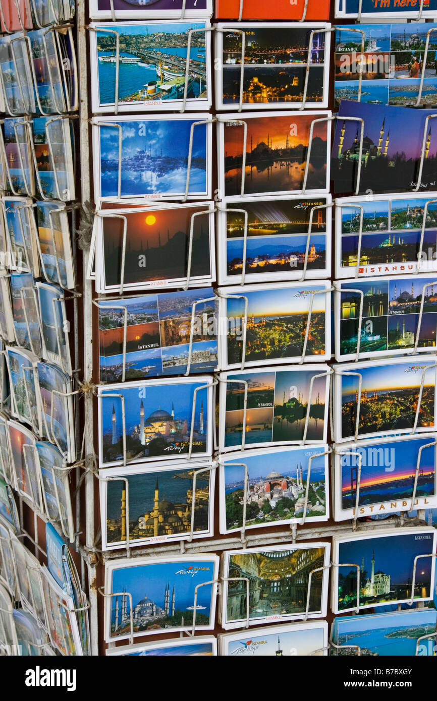Postcard Rack in Istanbul Turkey Stock Photo - Alamy