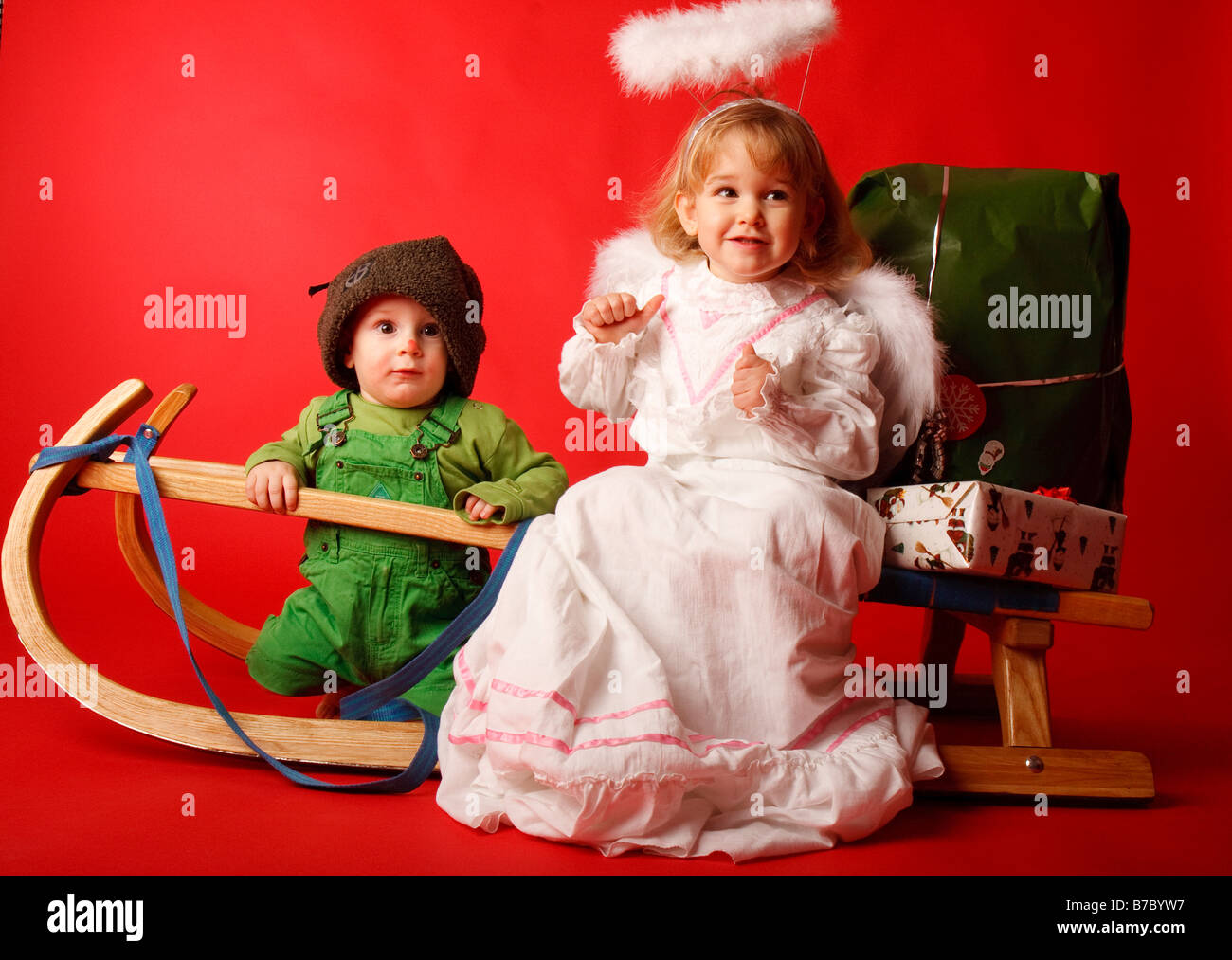Christ Child and Christmas gnome Stock Photo - Alamy