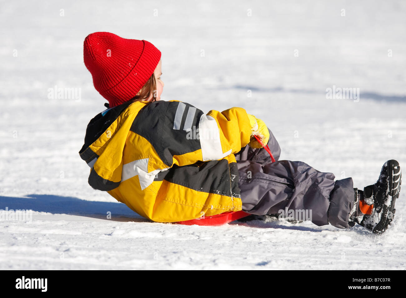 Tobogganing child hi-res stock photography and images - Alamy