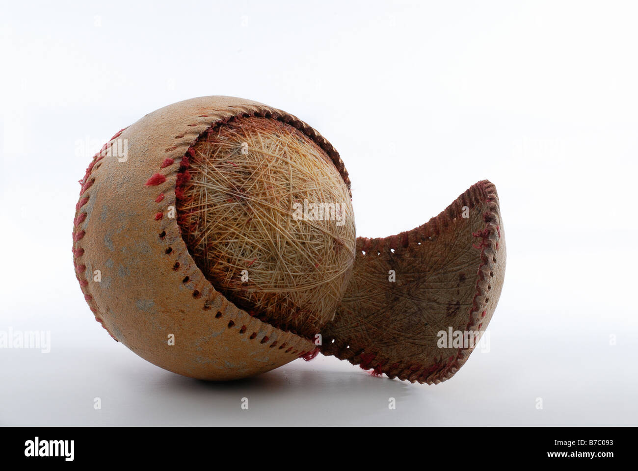 Old worn out baseball Stock Photo - Alamy